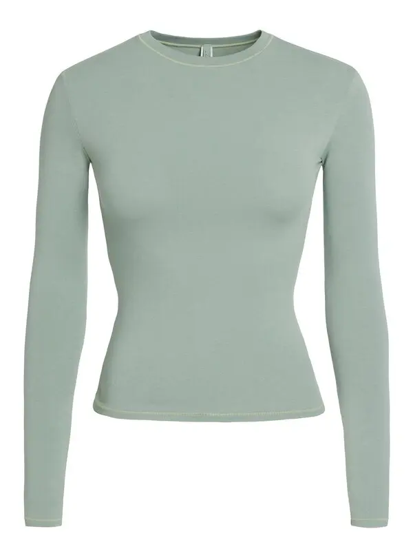 SKIMS Long Sleeve Cotton Jersey T-shirt - Mineral