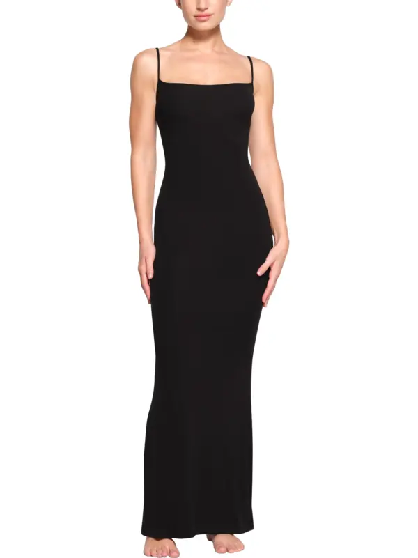 SKIMS Soft Lounge Long Slip Dress - Onyx