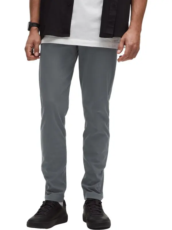 Lululemon Abc Slim-fit 5-pocket Pants With 32l Inseam - Oil Grey