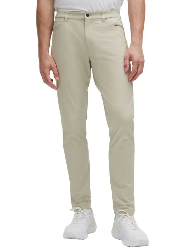 Lululemon Abc Slim-fit 5-pocket Pants With 32l Inseam - Raw Linen