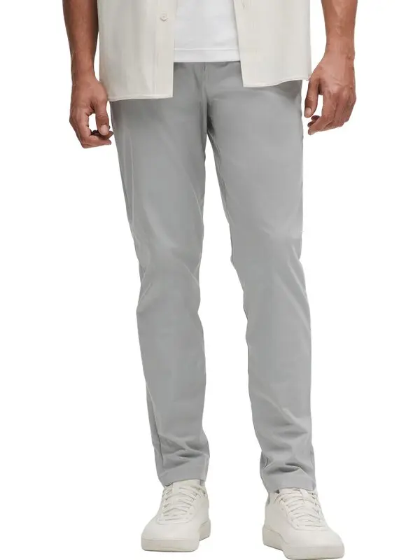 Lululemon Abc Slim-fit 5-pocket Pants With 32l Inseam - Silver Drop