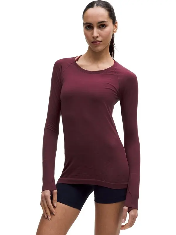 Lululemon Swiftly Tech Long-sleeve Shirt 2.0 - Burgundy Bay/burgundy Bay