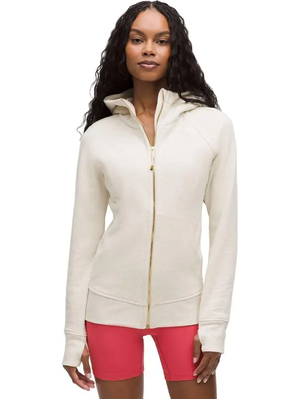 Lululemon Scuba Full-zip Hoodie - Heathered Light Ivory/gold