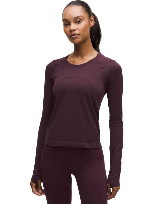Lululemon Swiftly Tech Long-sleeve Shirt 2.0 - Black Plum/black Plum