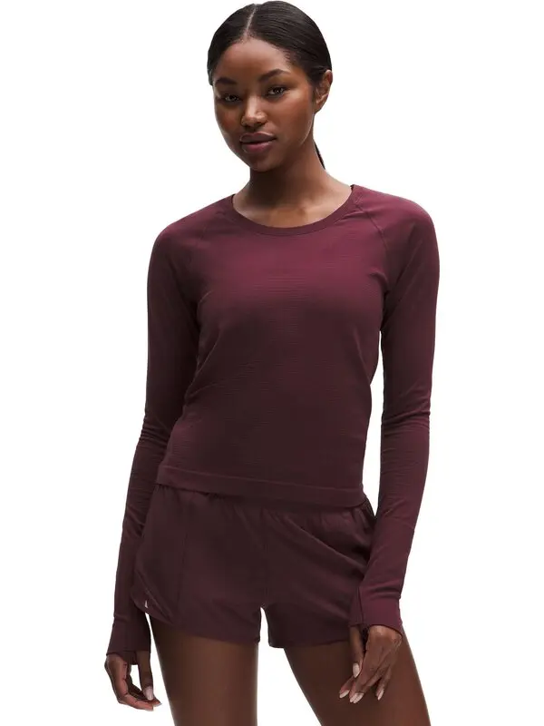 Lululemon Swiftly Tech Long-sleeve Shirt 2.0 - Burgundy Bay/burgundy Bay