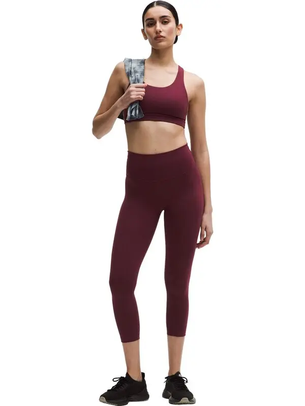 Lululemon Wunder Train High-rise Crop 23 - Burgundy Bay
