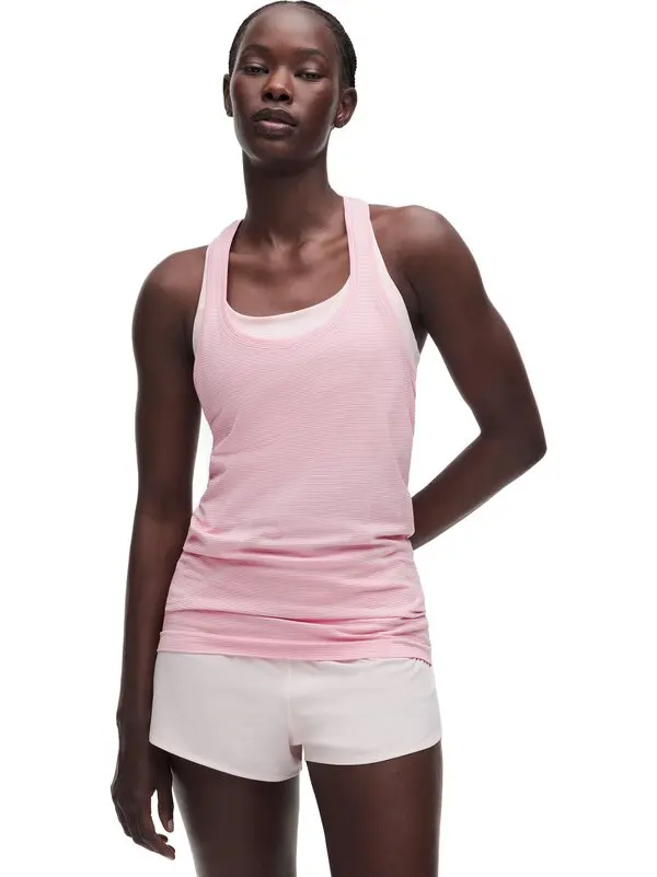 Lululemon Swiftly Tech Racerback Tank Top 2.0 - Spandex Stripe Pink Pearl/candy Cloud