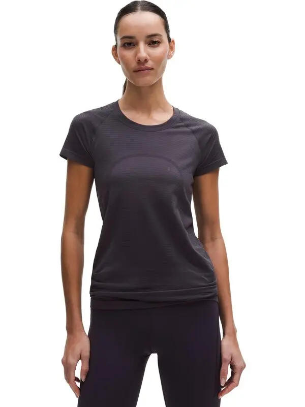 Lululemon Swiftly Tech Short-sleeve Shirt 2.0 - Spandex Stripe Atmospheric Purple/coal