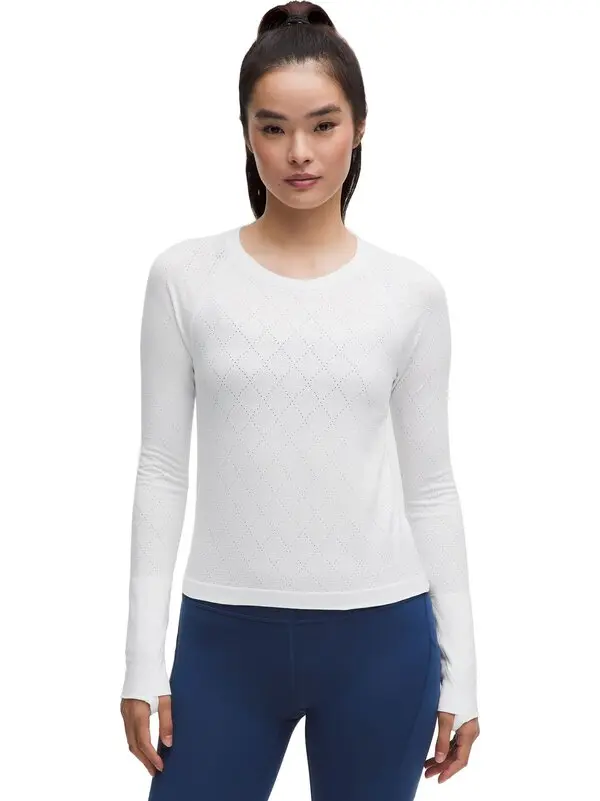 Lululemon Swiftly Tech Long-sleeve Shirt 2.0 - Diamond Drop White