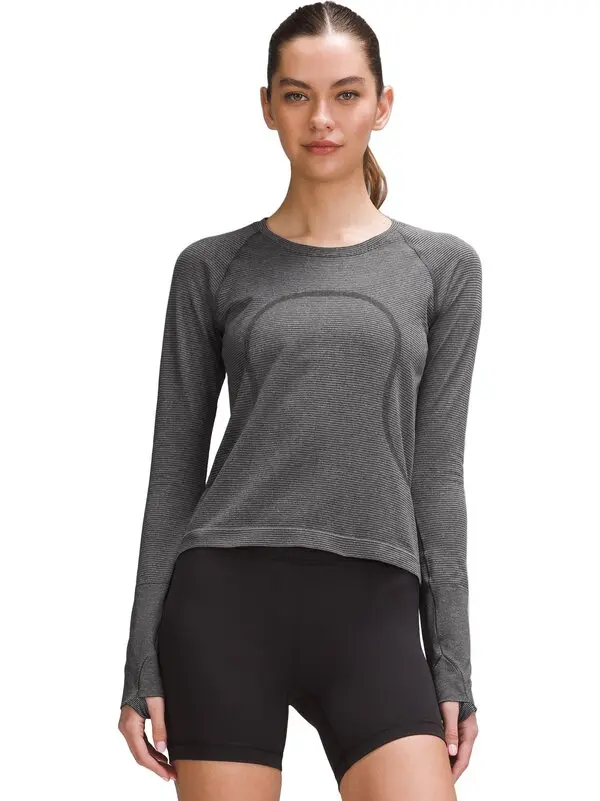 Lululemon Swiftly Tech Long-sleeve Shirt 2.0 - Spandex Stripe Black/white