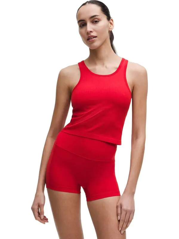 Lululemon Ebb To Street Cropped Racerback Tank Top - Oxford Red