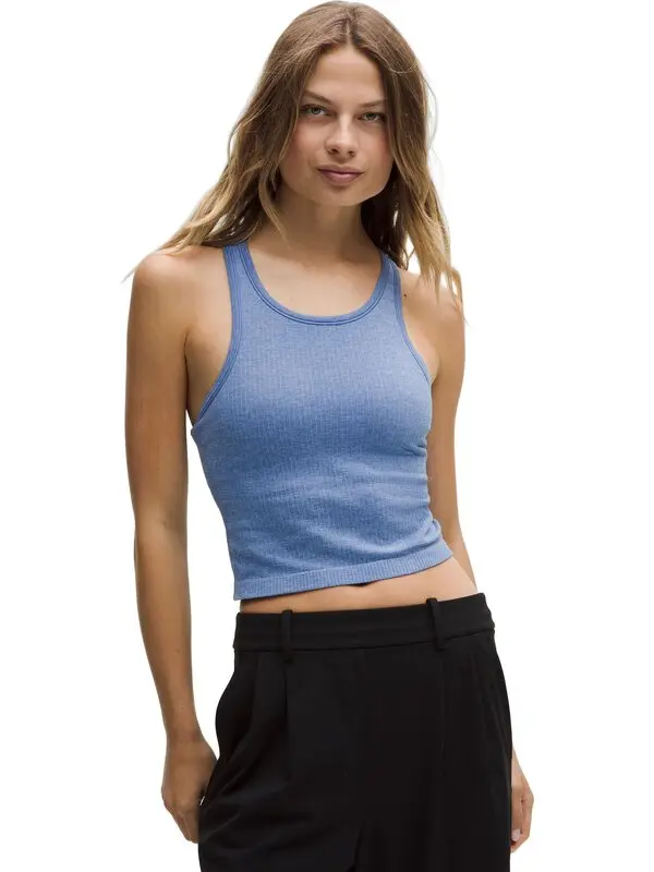 Lululemon Ebb To Street Cropped Racerback Tank Top - Prep Blue
