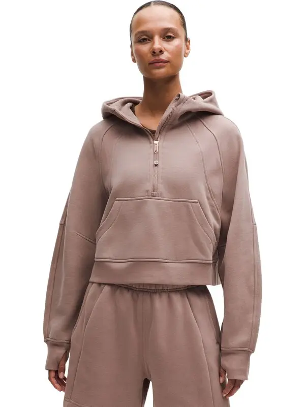 Lululemon Scuba Oversized Half-zip Hoodie - Ashen Rose/rose Gold