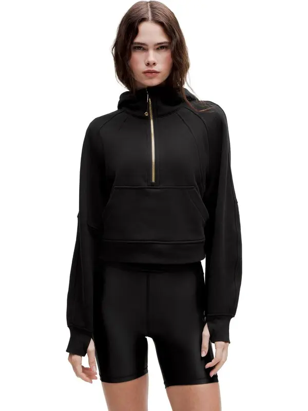 Lululemon Scuba Oversized Half-zip Hoodie - Black/gold