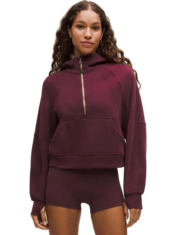 Lululemon Scuba Oversized Half-zip Hoodie - Burgundy Bay/gold