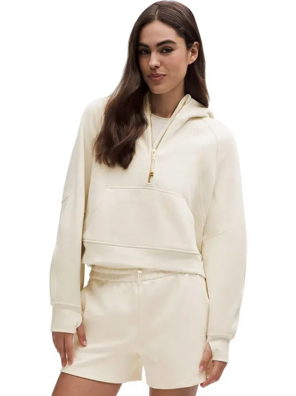Lululemon Scuba Oversized Half-zip Hoodie - Light Ivory/gold