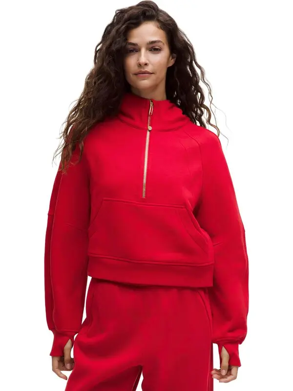 Lululemon Scuba Oversized Half-zip Hoodie - Oxford Red/gold
