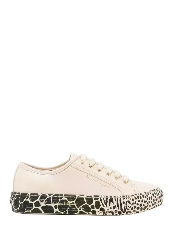 FERRAGAMO Gancini Printed-sole Sneakers - Neutrals
