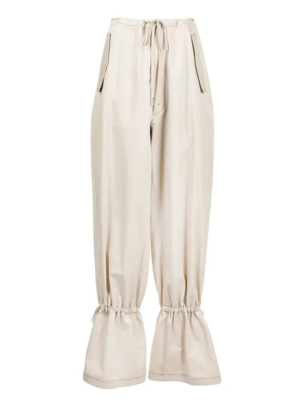 DION LEE Eyelet Tie Tapered Trousers - Brown