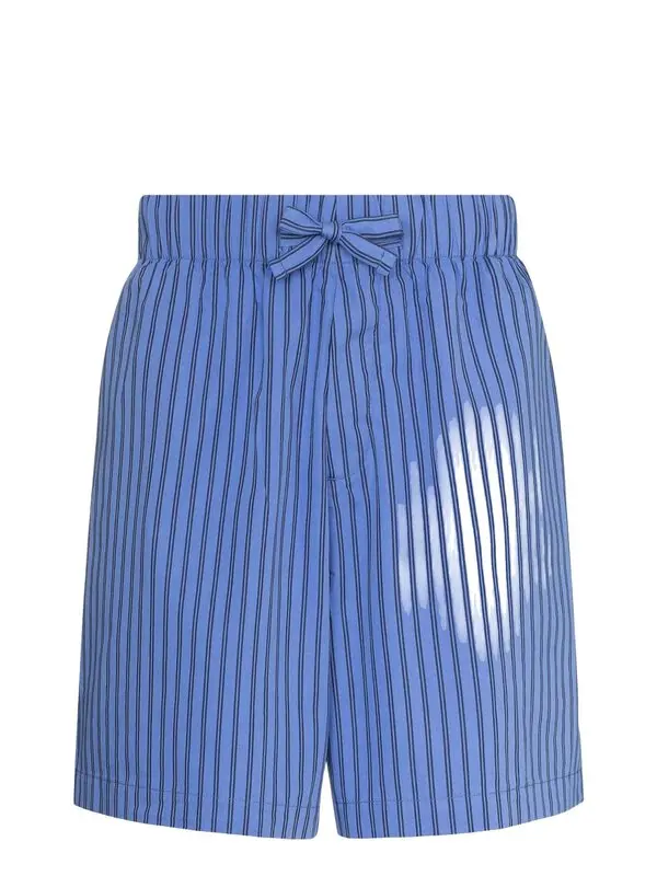 TEKLA Striped Pajama Shorts - Blue