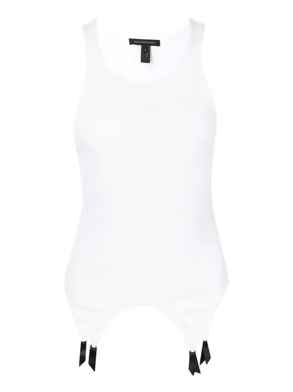 Kiki De Montparnasse Ribbed Garter Tank Top - White