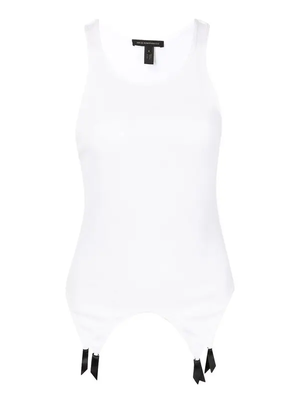 Kiki De Montparnasse Ribbed Garter Tank Top - White