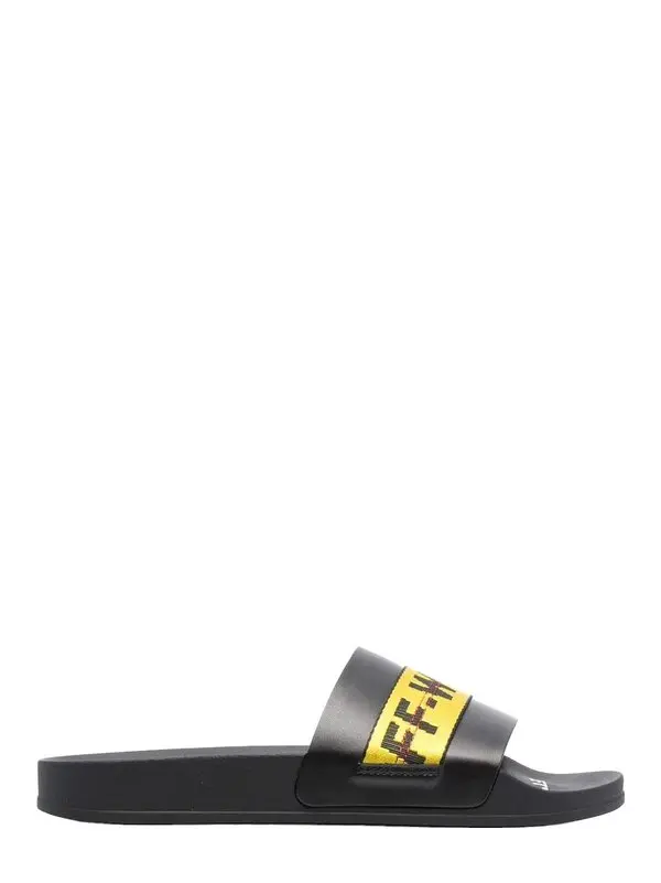 Off-White Industrial Belt Sliders - Black