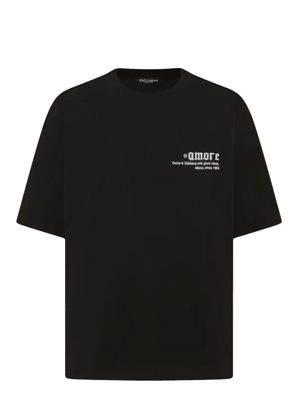 Dolce & Gabbana Only Good Vibes-graphic T-shirt - Black