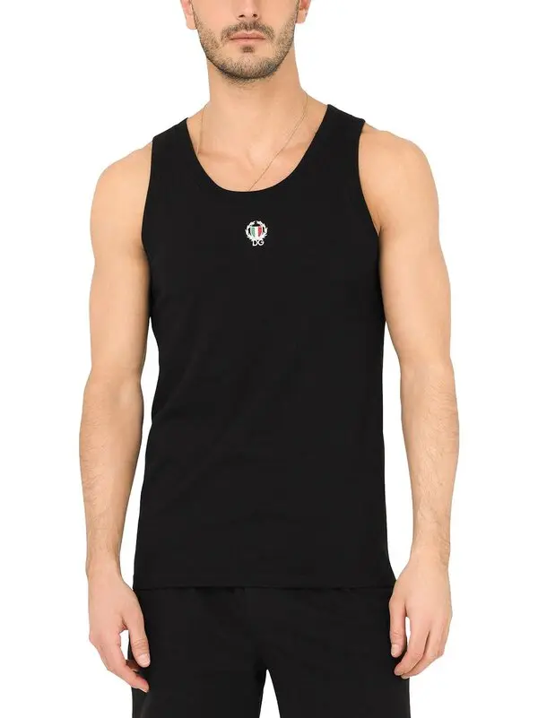 Dolce & Gabbana Iembroidered Tank Top - Black