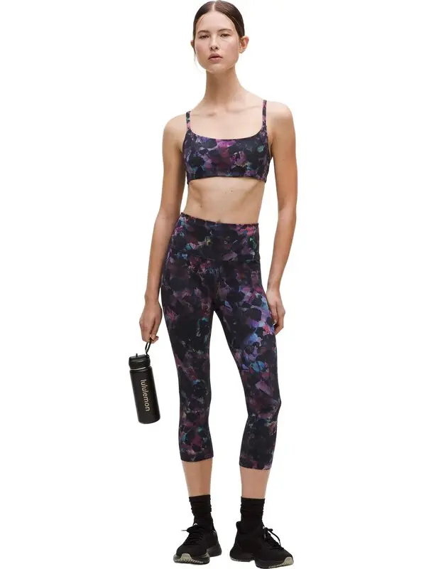 Lululemon Wunder Train High-rise Crop 21 - Opulent Floral Black Multi