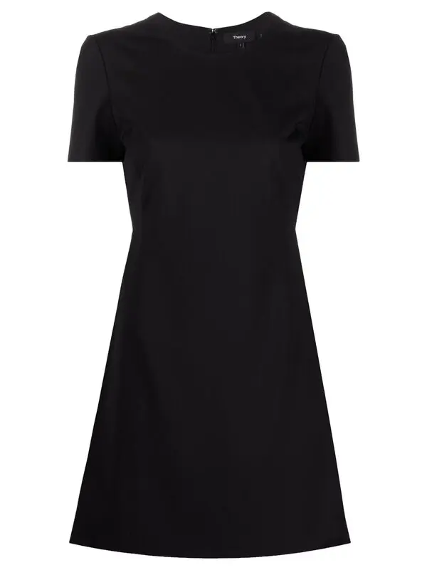 Theory Short-sleeve Wool T-shirt Dress - Black