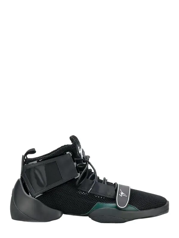 GIUSEPPE ZANOTTI Split Sole Logo Strap Sneakers - Black