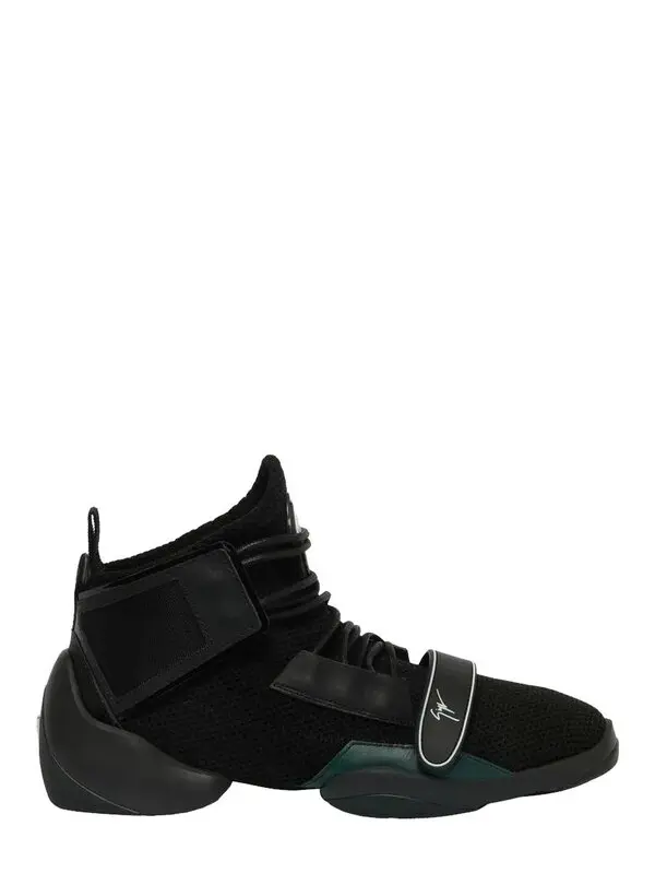 GIUSEPPE ZANOTTI Split Sole Logo Strap Sneakers - Black