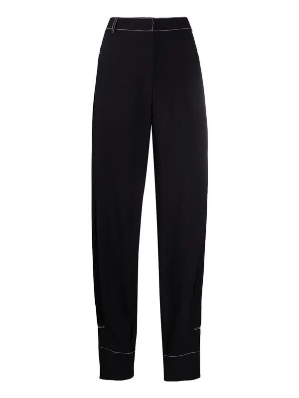 Stella McCartney Nancy Tapered Trousers With Contrast Stitching - Black