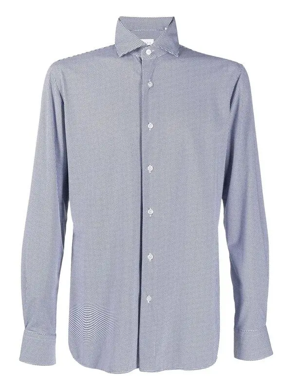 XACUS Check-print Button-up Shirt - White