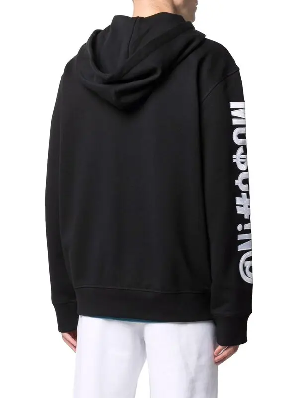 Moschino Logo-print Zipped Hoodie - Black