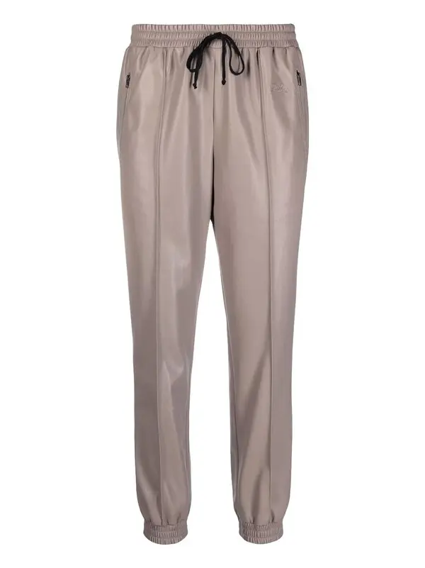 Philosophy Di Lorenzo Serafini Cropped Faux Leather Trousers - Neutrals
