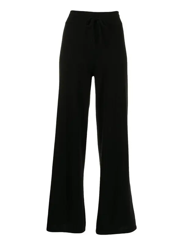 LISA YANG Wide-leg Cashmere Track Trousers - Black