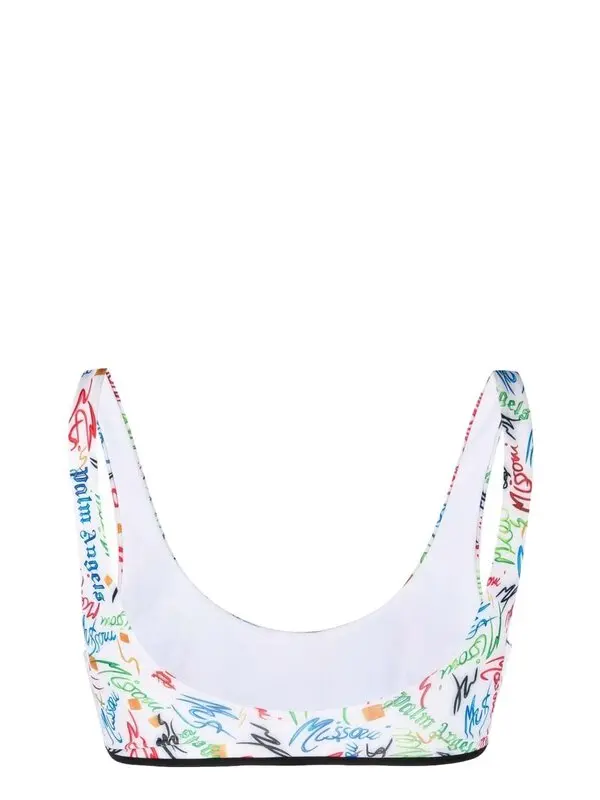 Palm Angels X Missoni Scribble Bikini Top - White