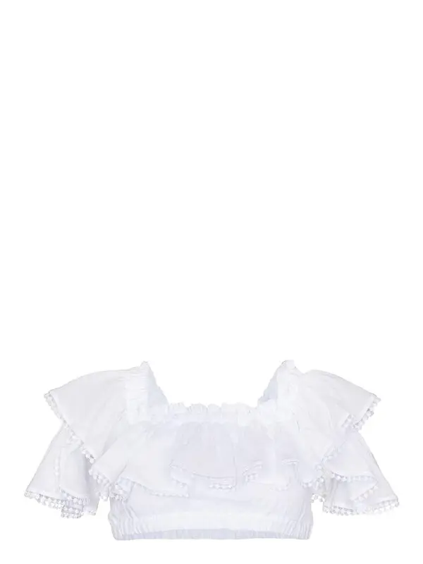 Charo Ruiz Ibiza Cata Off-shoulder Crop Top - White