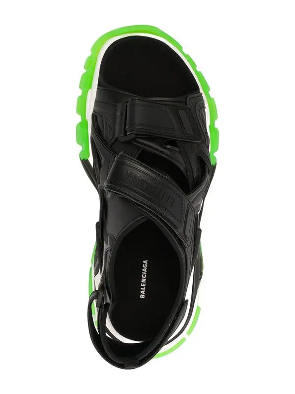 Balenciaga Track Touch-strap Sandals - Black