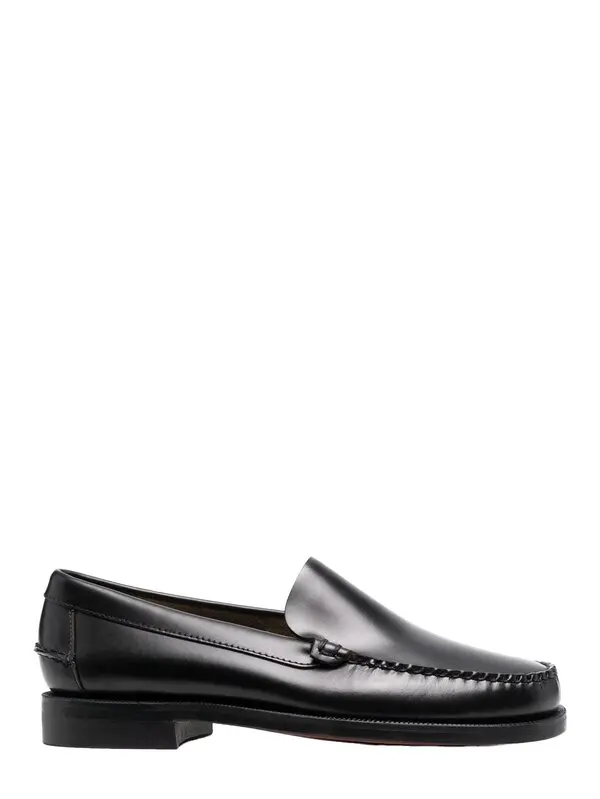 SEBAGO Polished Leather Loafers - Black