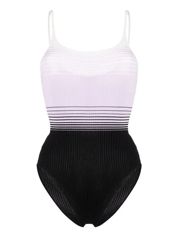 Missoni Ribbed-knit Two-tone One-piece - Purple