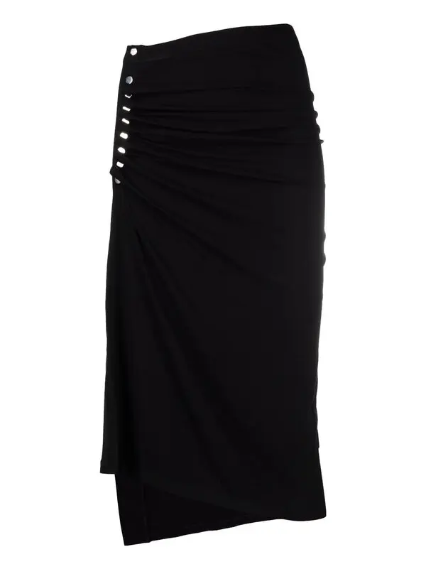 Rabanne Asymmetric Midi Skirt - Black
