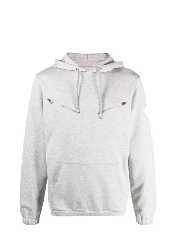 Alexander McQueen Skull-patch Zip-detail Hoodie - Grey