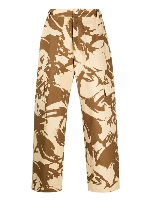 PARIA /FARZANEH Camouflage Print Cargo Trousers - Neutrals