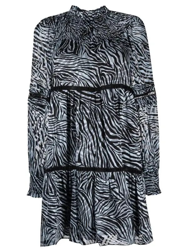 Michael Kors Zebra Print Mini Dress - Blue