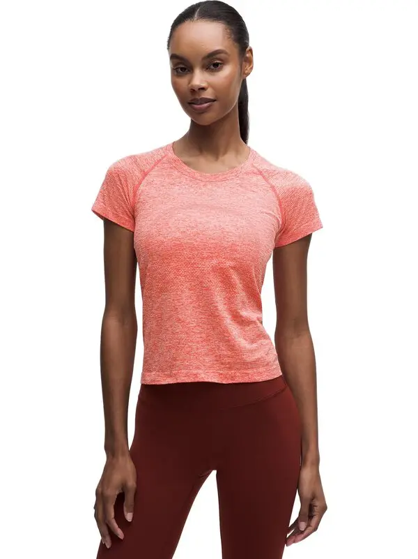 Lululemon Swiftly Tech Short-sleeve Shirt 2.0 - Cherry Ember/light Ivory
