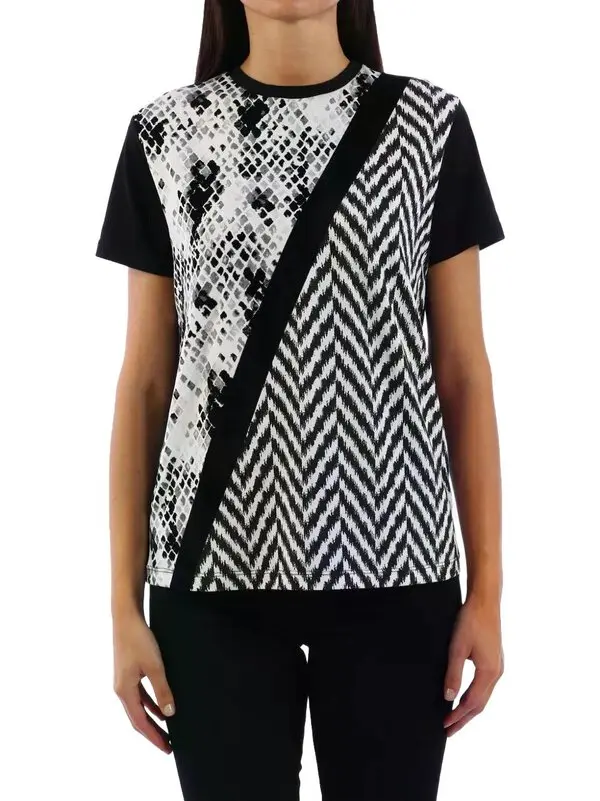 UNGARO Emanuel Mixed Print T-shirt - Black