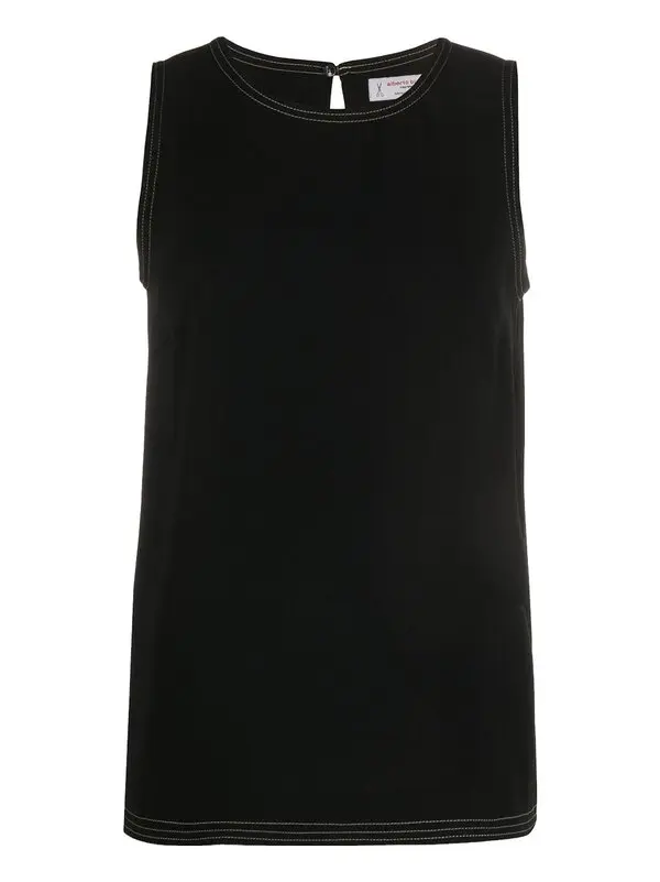 Alberto Biani Top With Contrast Stitching - Black